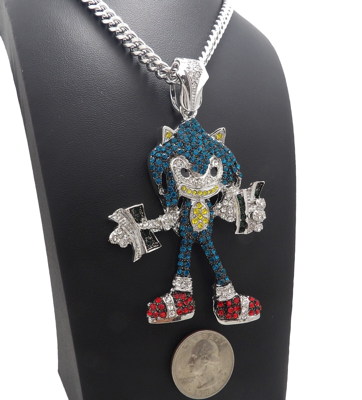 NEW ICE BLING SUPER SONIC PENDANT & 24" 6mm CUBAN CHAIN* | eBay