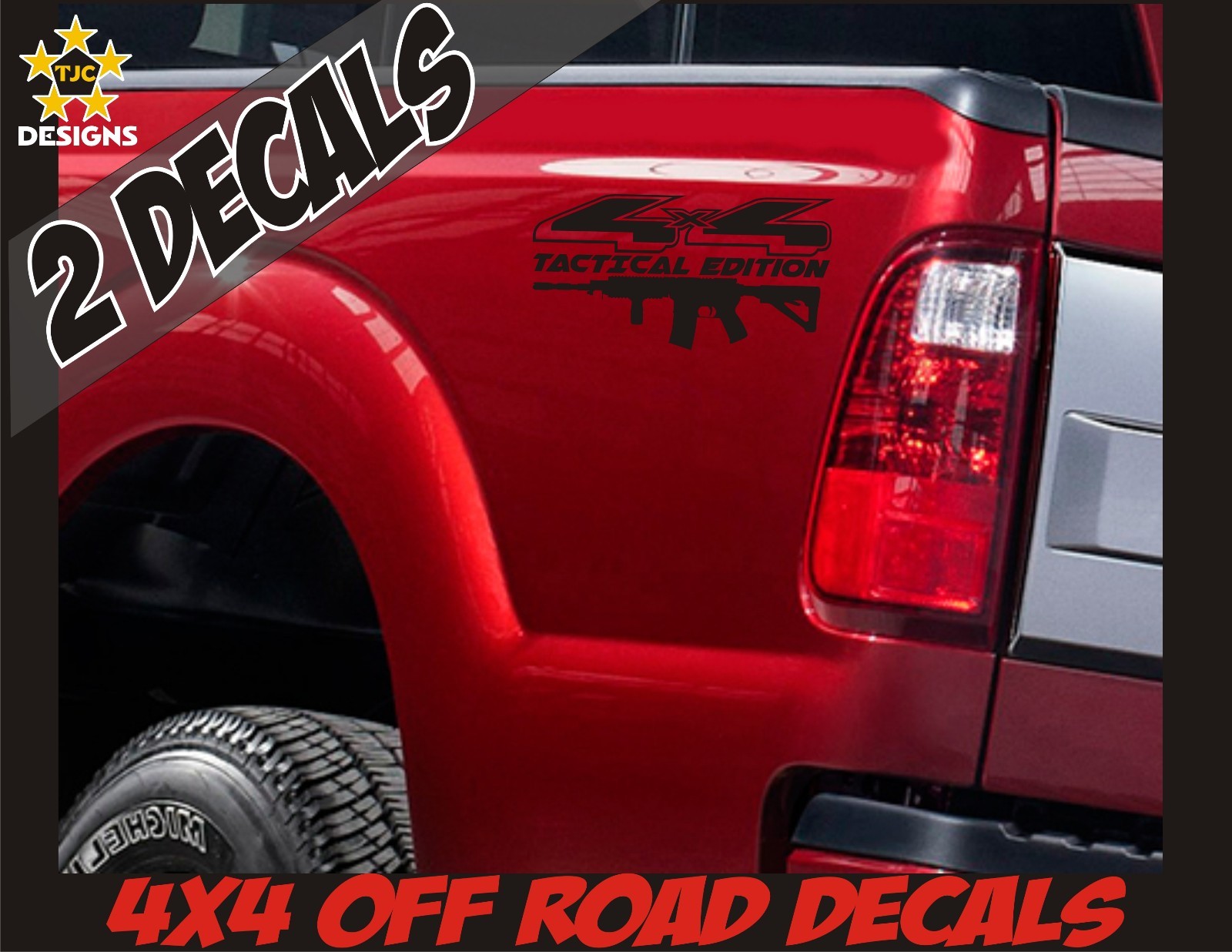 4x4 Truck Bed Decal Set MATTE BLACK Ford F150 Super Duty F250 Tactical ...