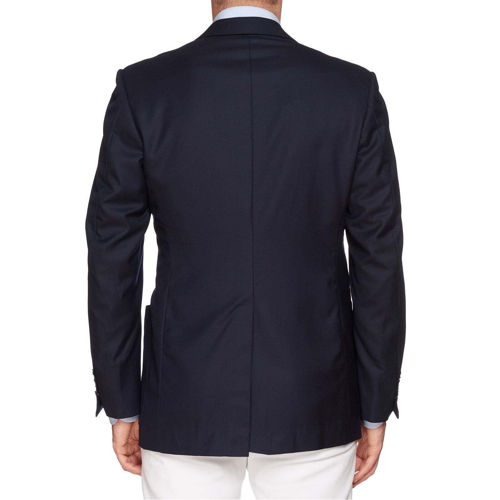 HUNTSMAN Savile Row Bespoke Navy Blue Wool 1 Button Blazer Jacket NEW ...