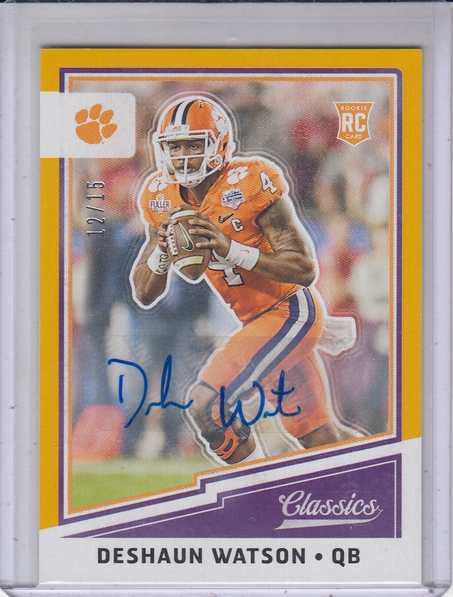 DESHAUN WATSON 2017 Classics Significant Signatures Gold #228 RC 12/15 ...