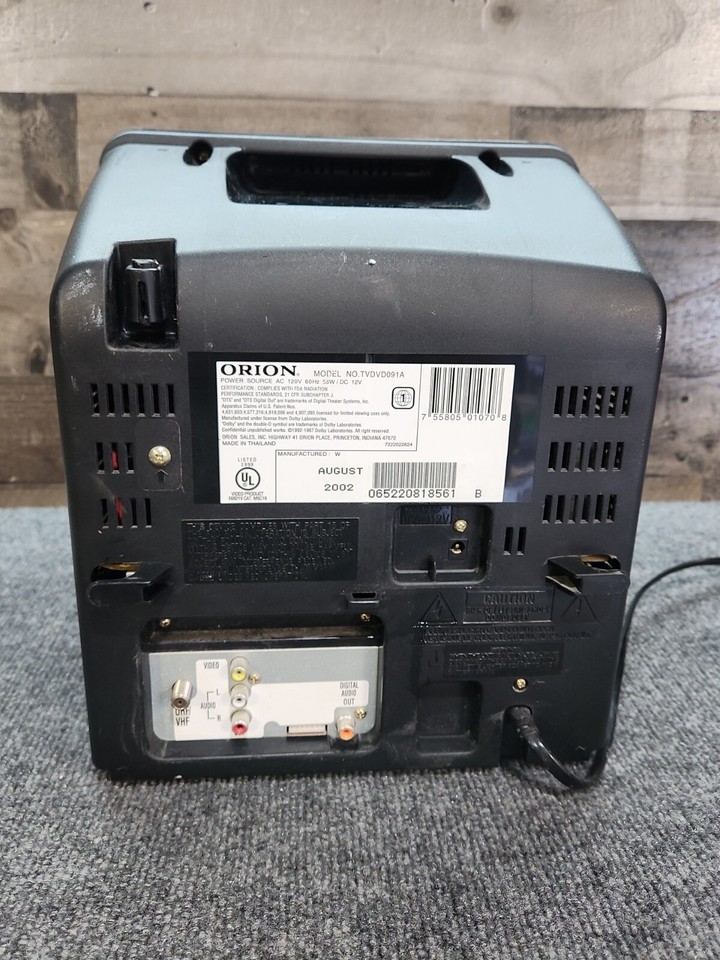 ORION TVDVD091A 9" Portable Color TV DVD Player | 480p | Silver | Built ...