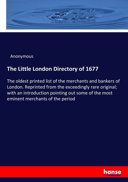 The Little London Directory of 1677 von Anonymous (2017, Taschenbuch ...