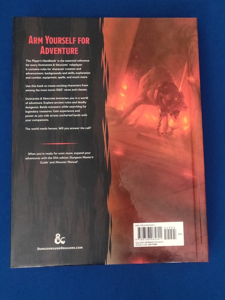 Dungeons And Dragons D&D 5E 5th Edition Player's Handbook Hardcover | eBay