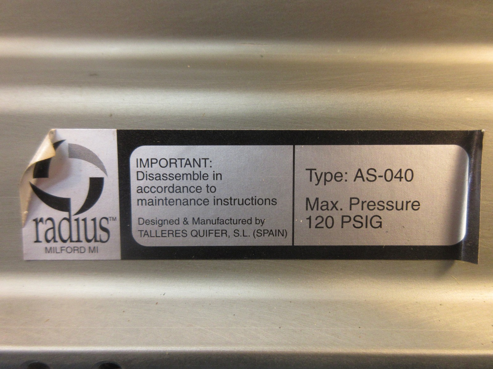 Radius AS-040, 4D-RDR, AS-040, N-20, 120 PSIG Pneumatic Actuator | eBay