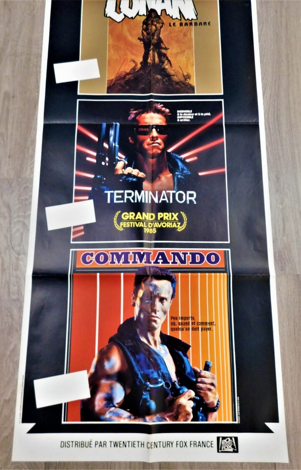 Schwarzenegger Terminator Conan Commando *French Movie Poster Original ...