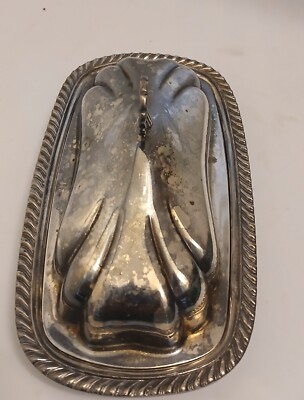 Oneida Fiesta Vintage Silver Butter Dish With Glass Insert and Lid Nice ...