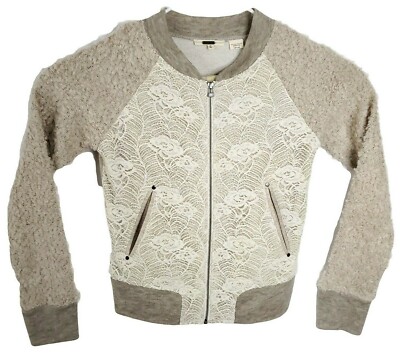 Miss Me Jacket Women's Medium Lace Wool Blend Full Zip Floral | eBay