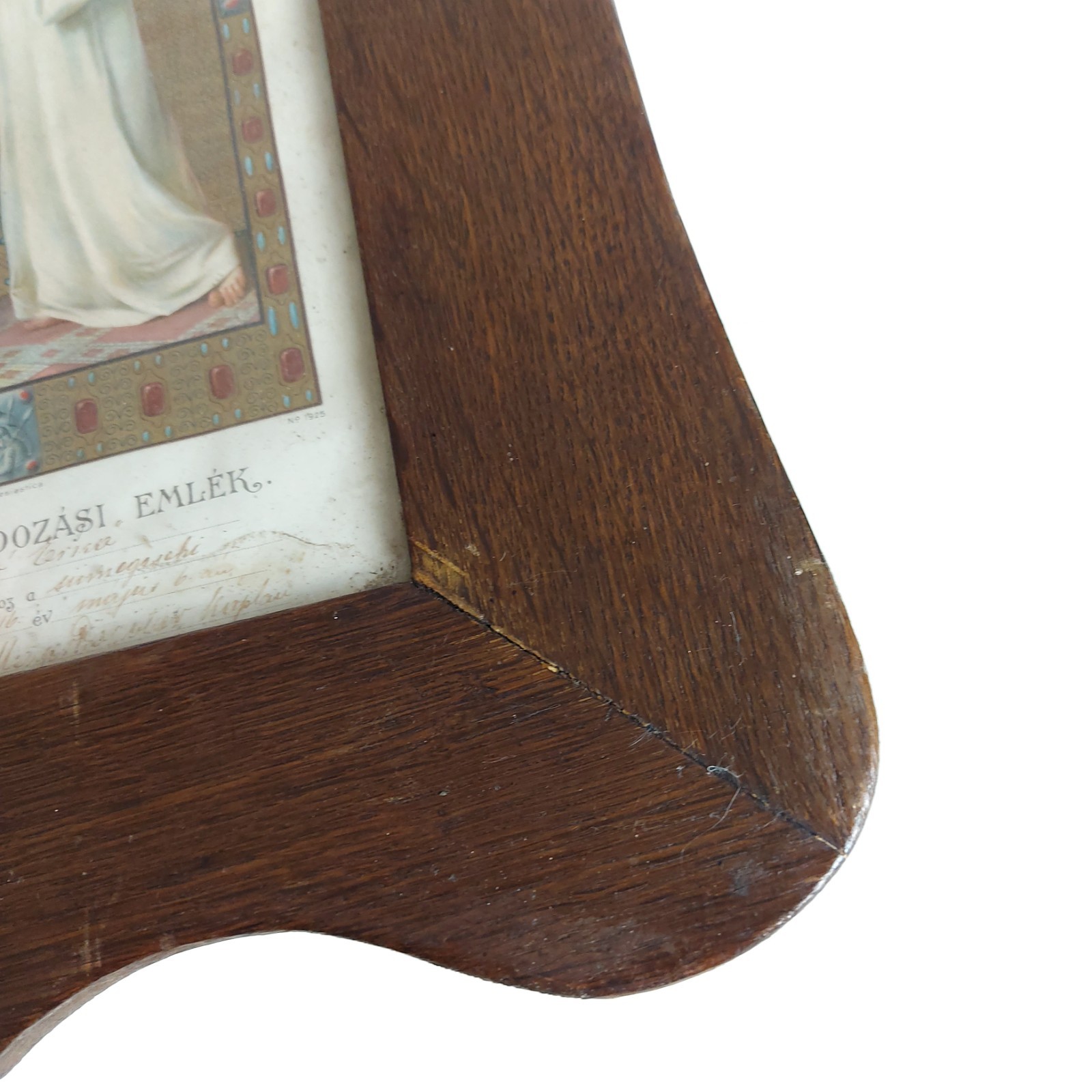 1916 Antique First Communion Cert Art Nouveau Wood Frame Religious ...