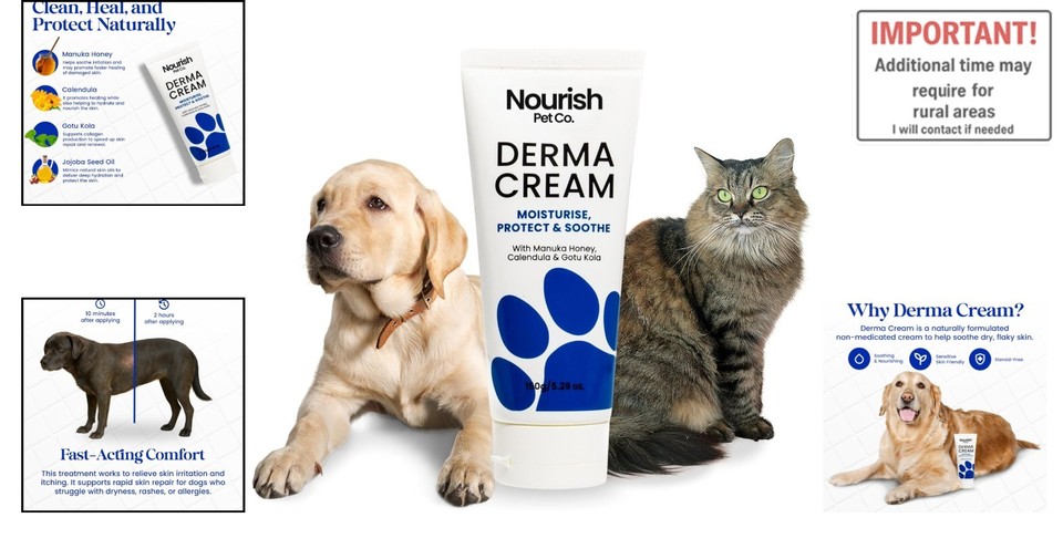 Soothing Dog Skin Cream - 150g Fast-Acting Treatment for Hot Spots ...