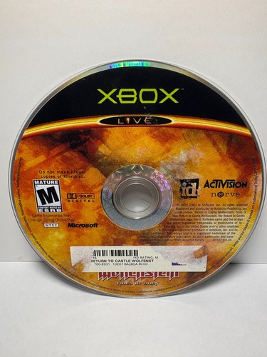 return to castle wolfenstein xbox Working Disk only (untracked) | eBay