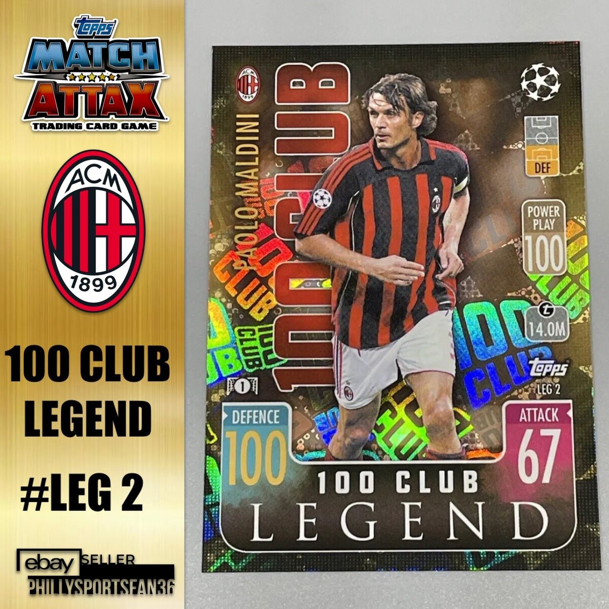 Paolo Maldini 2021-22 Topps Match Attax UCL Europa 100 Club Paolo Maldini 2021-22 Topps Match Attax UCL Europa 100 Club