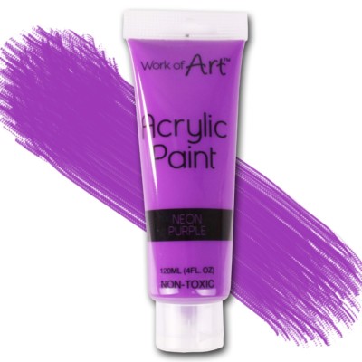 High Quality NEON PURPLE ACRYLIC PAINT 120ml Squeeze Tube Craft ...