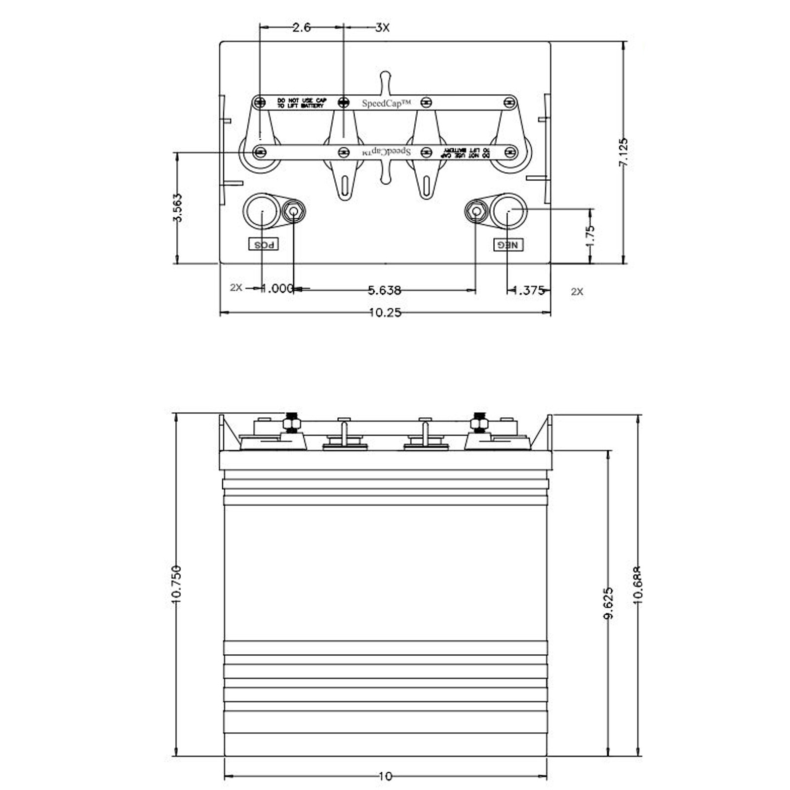 US BATTERY US8VGC-XC2 8V 170Ah GC8 Flooded Lead Acid Deep Cycle Golf ...