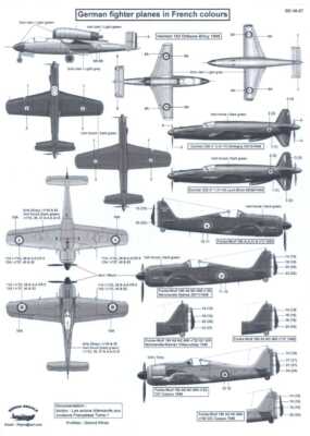 Berna Decals 1/48 GERMAN FIGHTER PLANES IN POST-WAR FRENCH MARKINGS | eBay