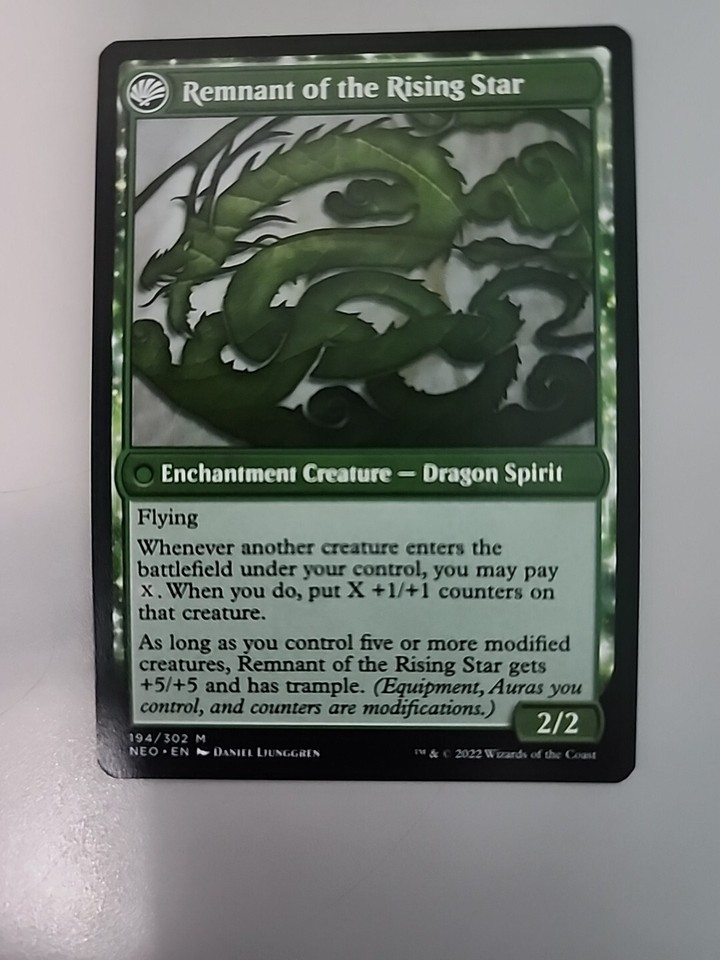 MTG Jugan Defends the Temple/Remnant of the Rising Star Neon Dynasty ...