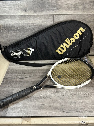 WILSON HAMMER 6.2 Mid Plus 95 Tennis Racquet/Racket 4 5/8 Grip + Case ...