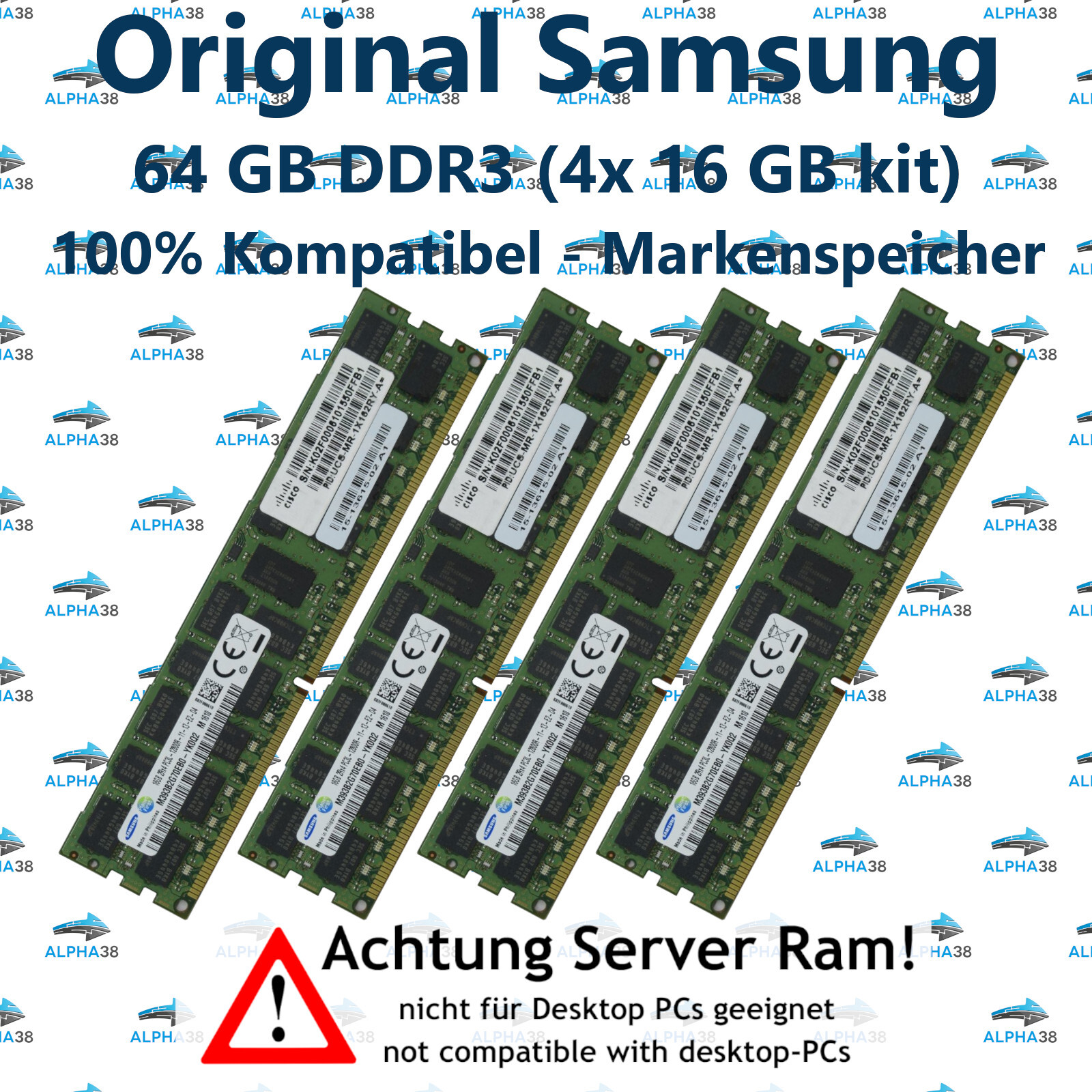 64 GB (4x 16 GB) RDIMM ECC REG DDR3-1600 Dell PowerEdge R420XR R510 ...