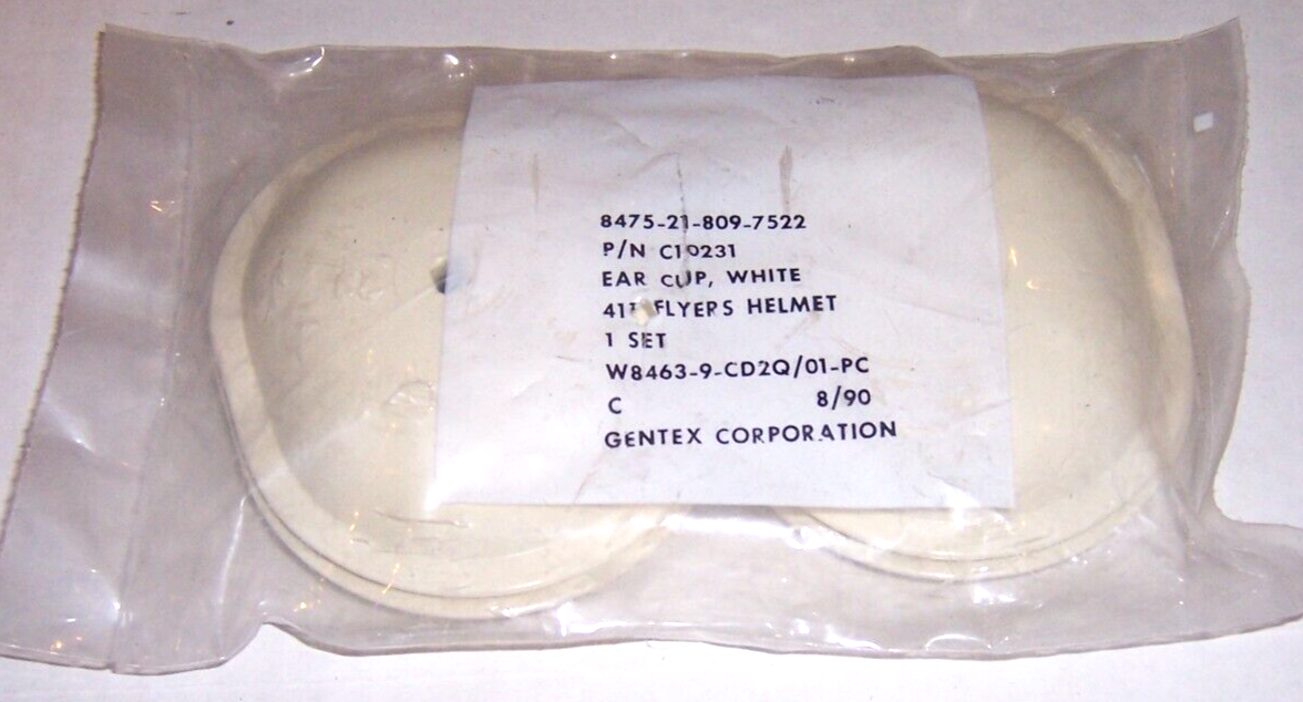 2pcs WHITE 411 SPH-4B EARCUPS Flight Helmet Ear Cup Kit From GENTEX | eBay