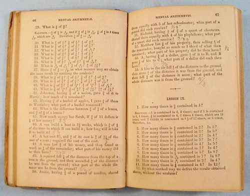 The Normal Mental Arithmetic Math Book Edward Brooks Circa 1869 Sower ...