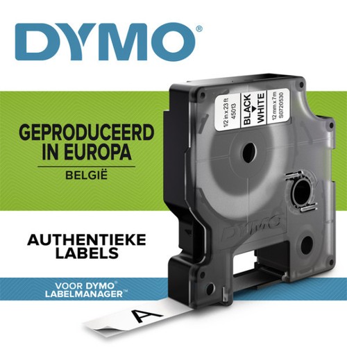 Labeltape dymo labelmanager d1 polyester 12mm wit | 5 stuks | eBay