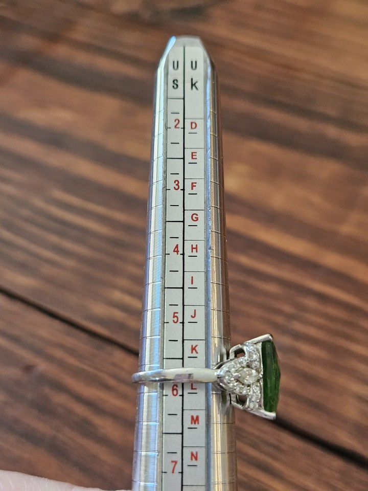 Stauer 925 Spirit Lake Cushion Cut Helenite Ring w/lab crtd DiamondAura ...