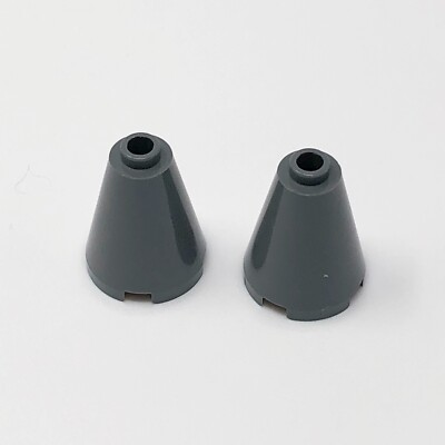 3942c LEGO Parts Cone 2x2x2 Completely Open Stud DARK BLUISH GRAY (2 ...