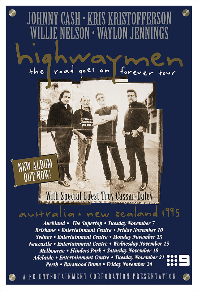 The Highwaymen 1995 concert poster print | eBay