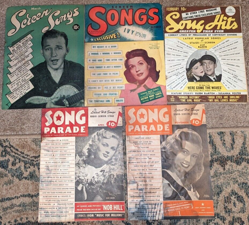 (5) VINTAGE Screen Songs / Song Parade Magazine - Music Magazines ...