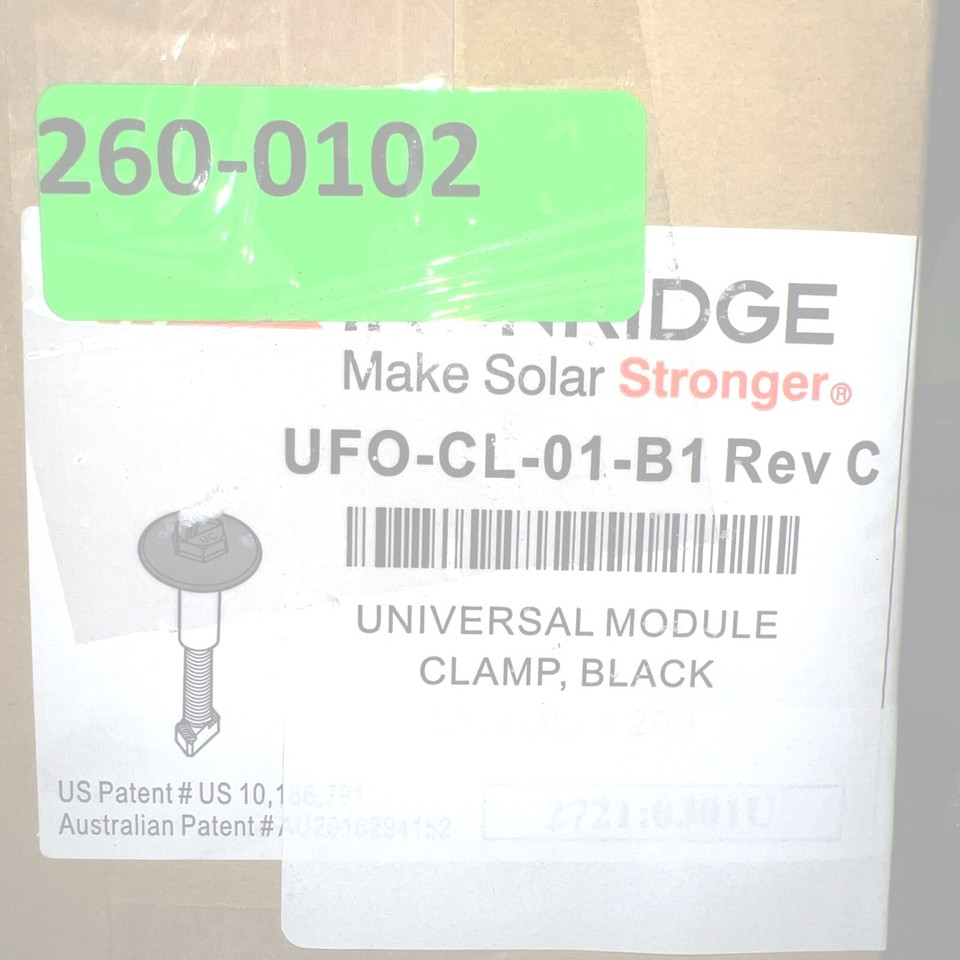 IronRidge, UFO-CL-001-B, Module Clamps, Racking Hardware, Solar 4 Pack ...