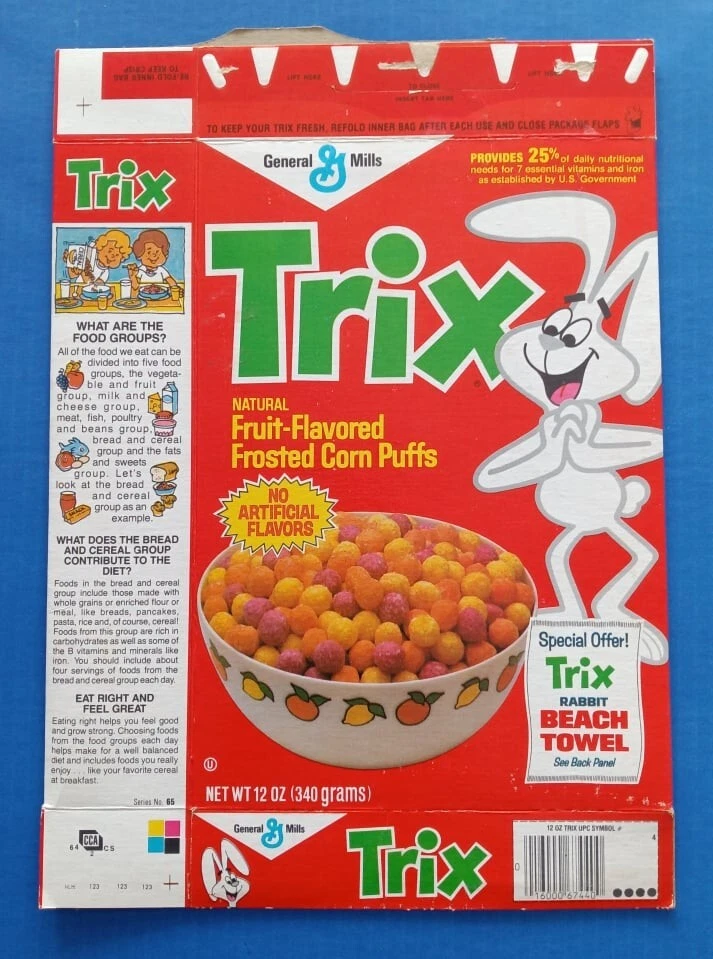 Trix Cereal Box