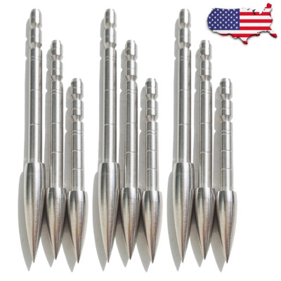 12X Archery Arrowheads 100-200gr Insert Tips Point ID4.2mm Arrow Shoot ...
