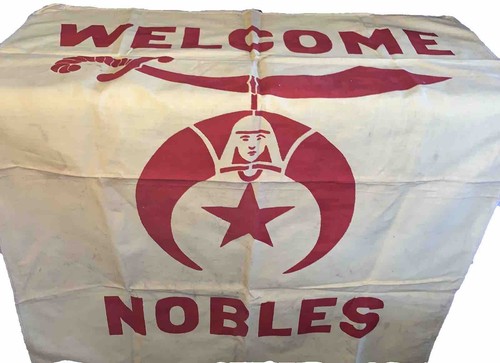 Vtg Masonic Welcome Nobles Mystic Shrine Banner Flag Freemasonry | eBay