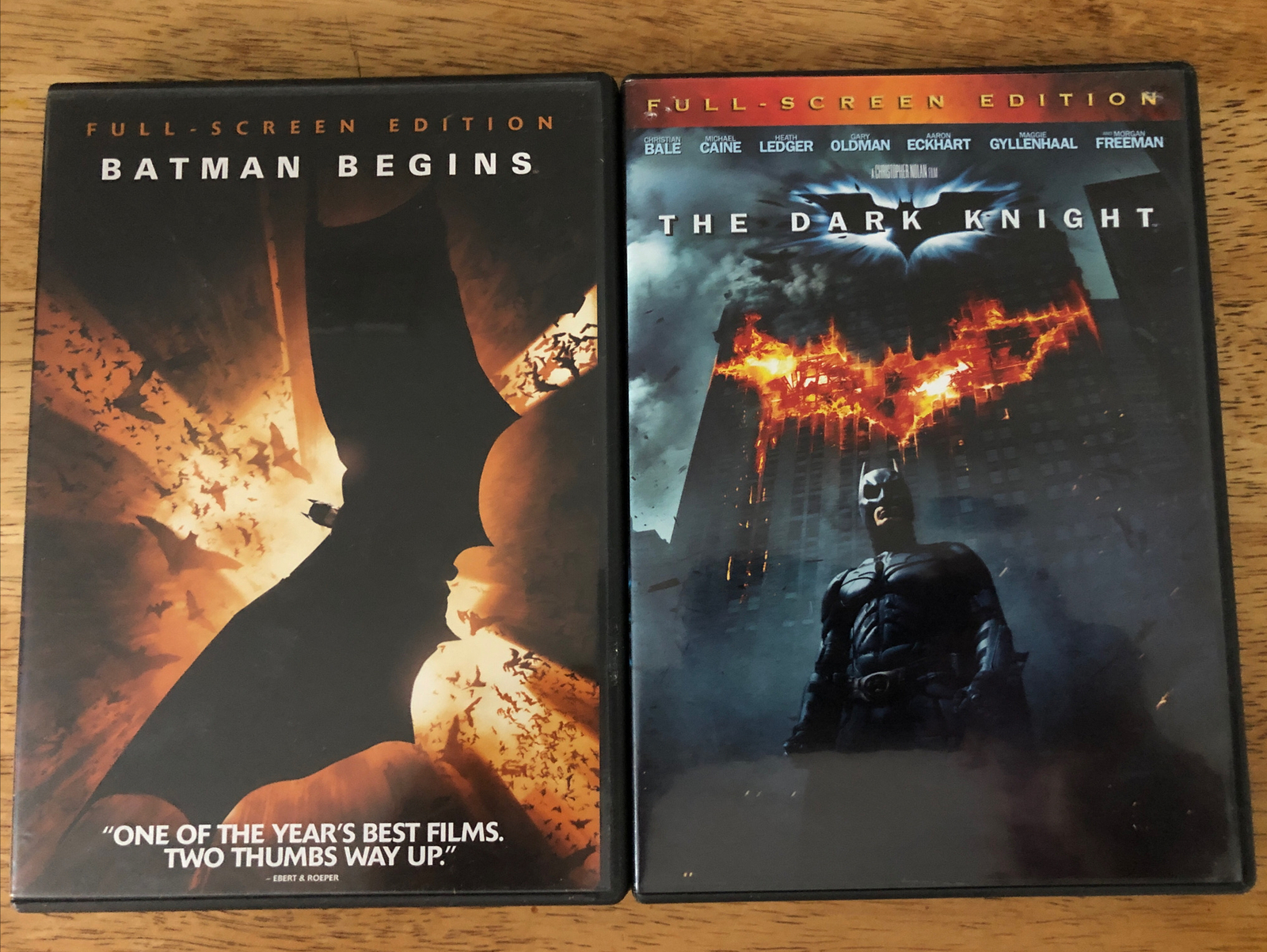 The Dark Knight Movie DVD & Batman Begins DVD Full Screen Editions ...