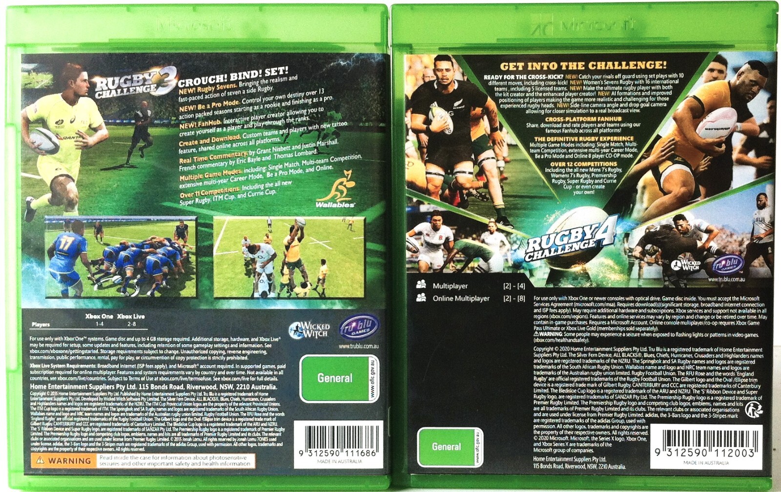 Rugby Challenge 3 Wallabies Edition and Rugby Challenge 4 Game Bundle ...