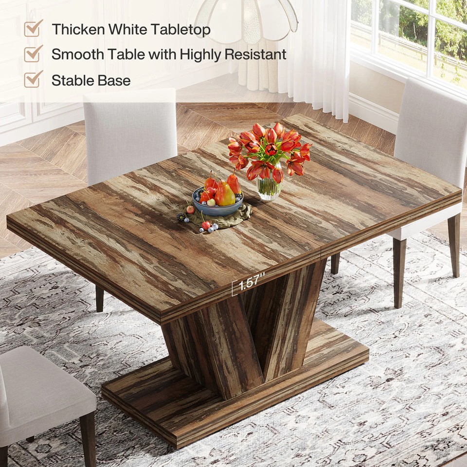 47 Farmhouse Small Rectangle Dining Table for Kitchen Dining | eBay