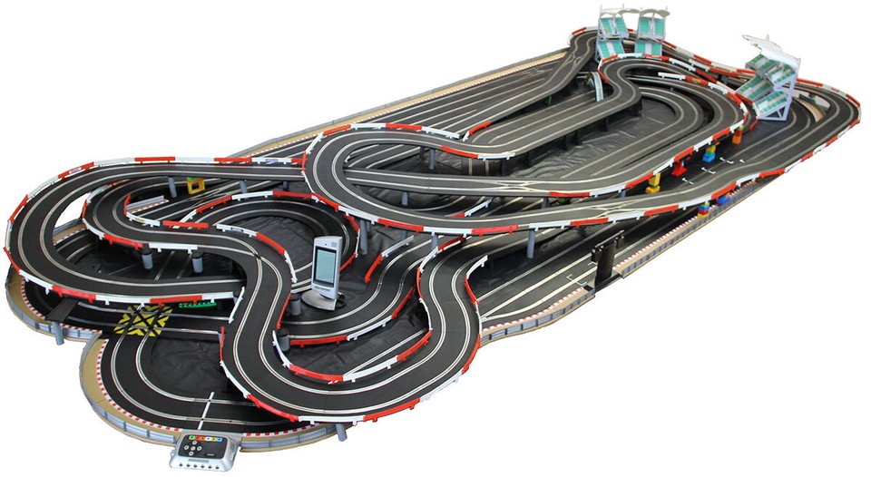 SCALEXTRIC Digital Bundle SL201 ARC PRO JadlamRacing Layout with 6 cars ...
