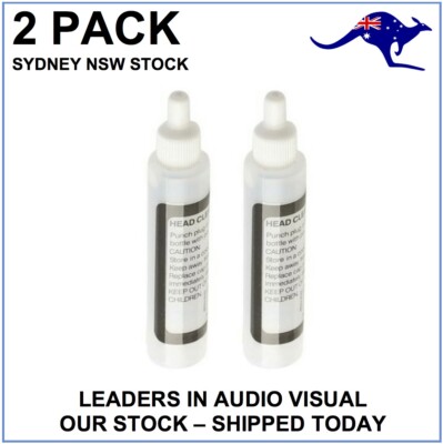 2 x 20ml VHS Head Cleaning Fluid Solution for VCR Video Tape Cleaner ...