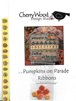 Pumpkins on Parade Ribbons by Cherrywood Studios cross stitch pattern ...