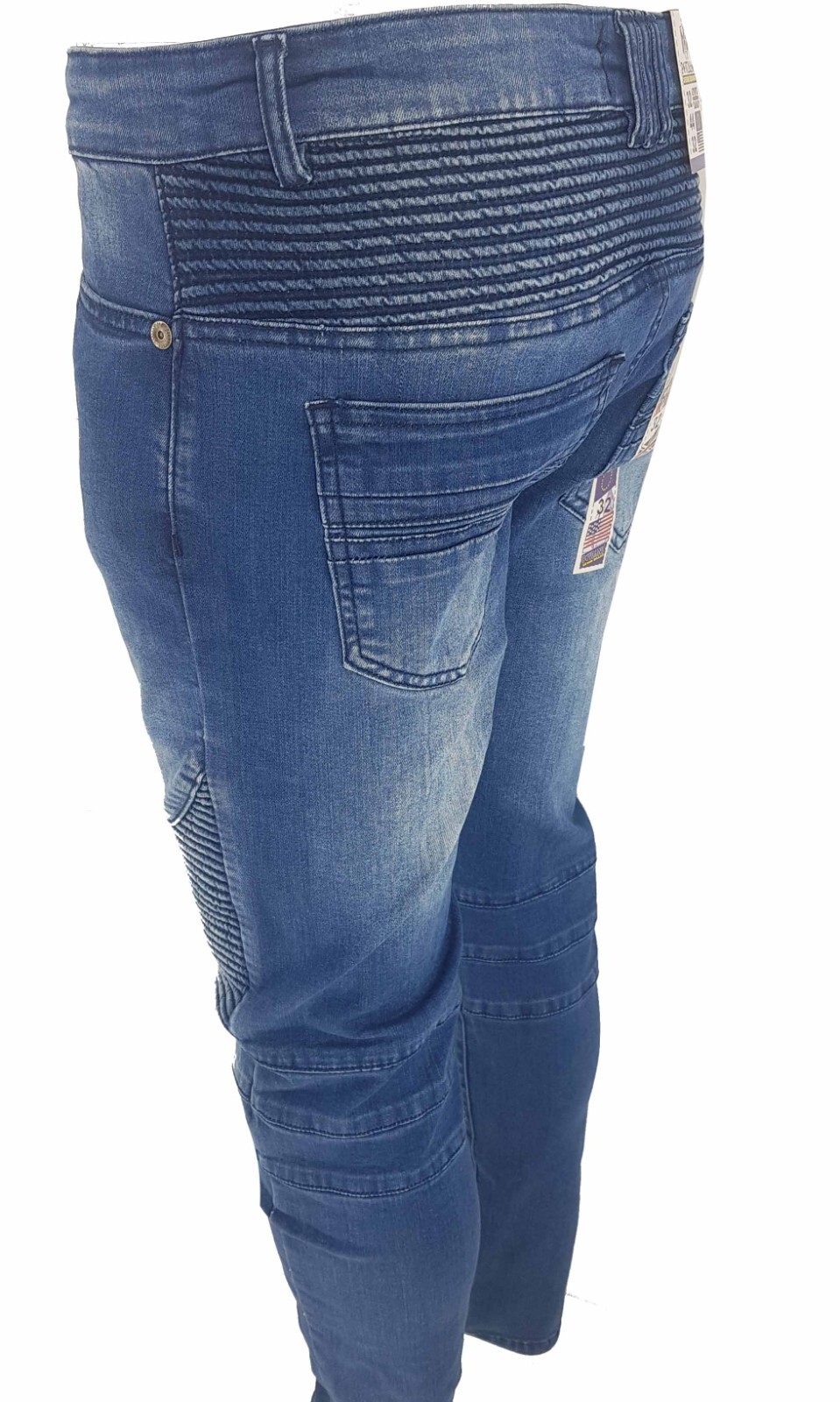 Mens Georgio Peviani Vintage Jeans Biker Patchwork Stretch Denim Jeans ...