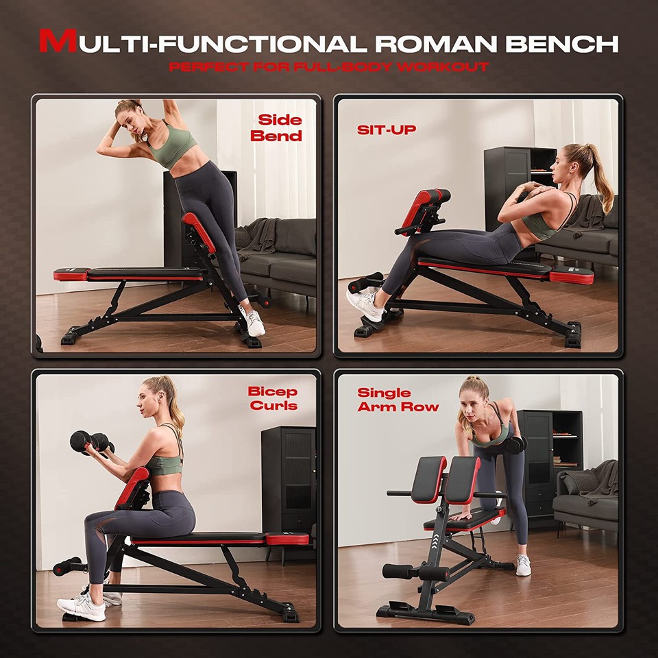FLYBIRD Adjustable Bench, Utility Weight Bench for Full Body Workout ...