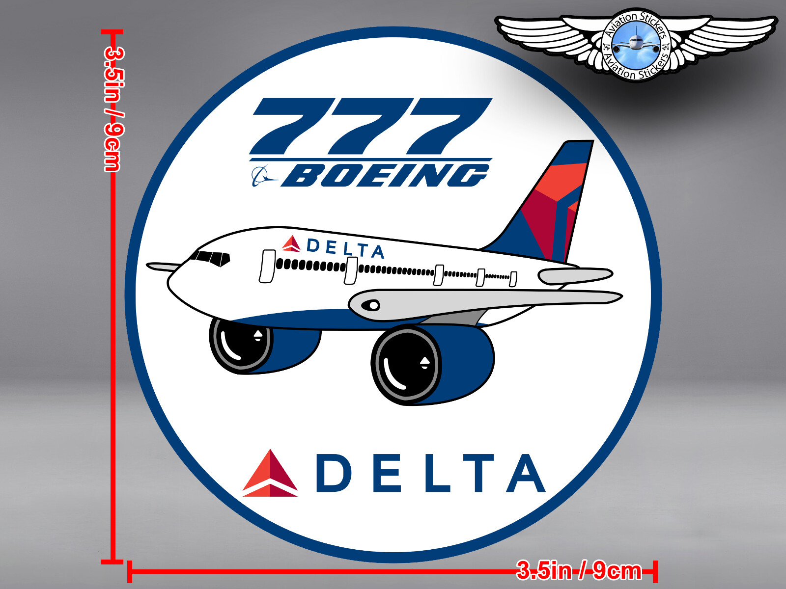 DELTA AIR LINES ROUND PUDGY BOEING B777 DECAL / STICKER | eBay