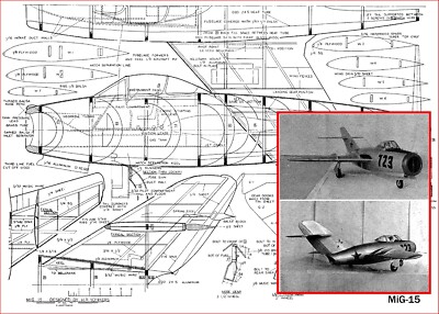 Model Airplane Plans (UC): Mig-15 48" Wingspan Scale for Dynajet ...
