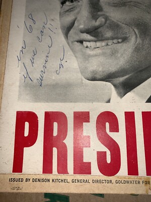 Barry Goldwater Campaign Sign / Poster Presidential President | eBay
