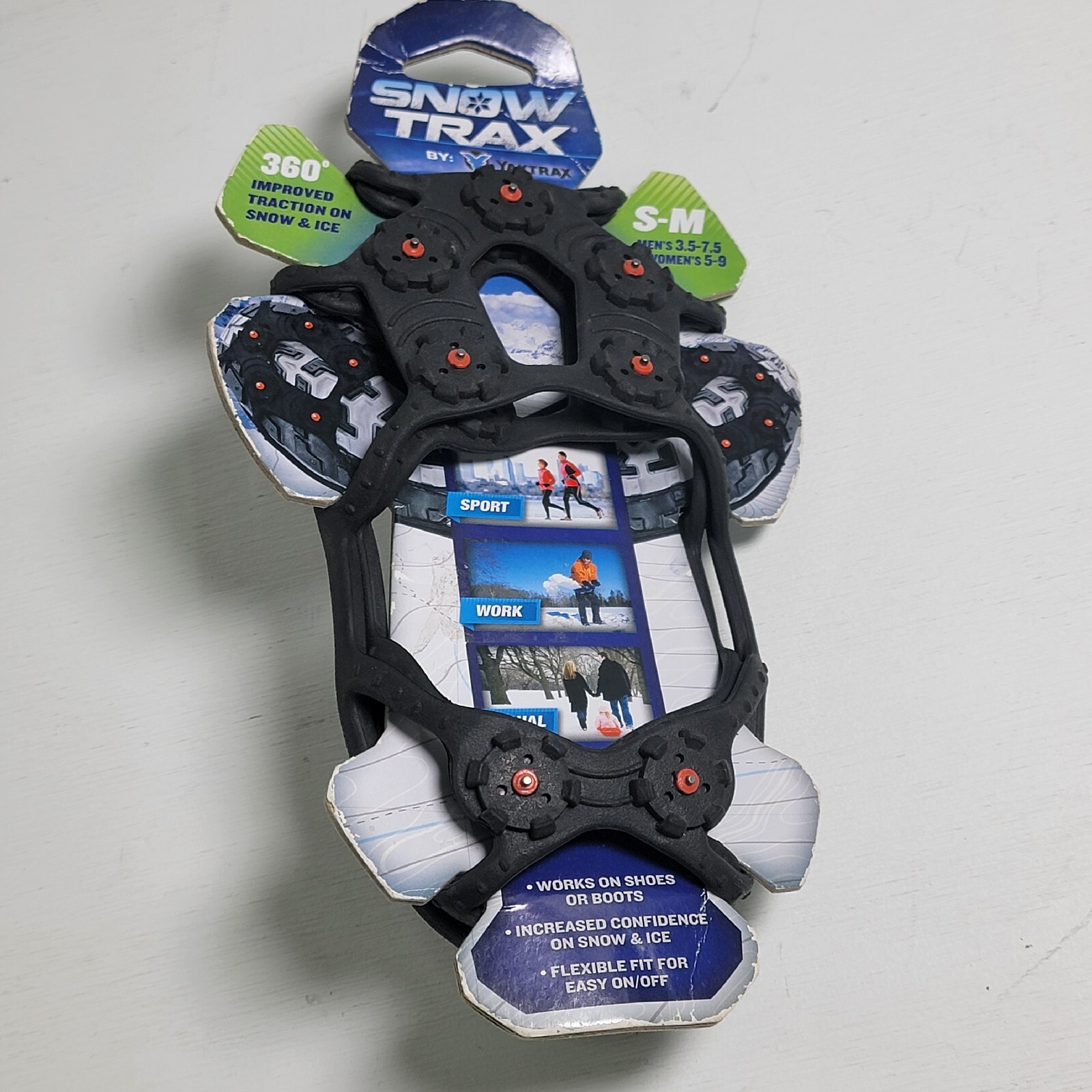 SNOW TRAX by YAKTRAX (Mens US 3.5-7.5 & Womens 5-9) S-M 360’ Ice Snow ...