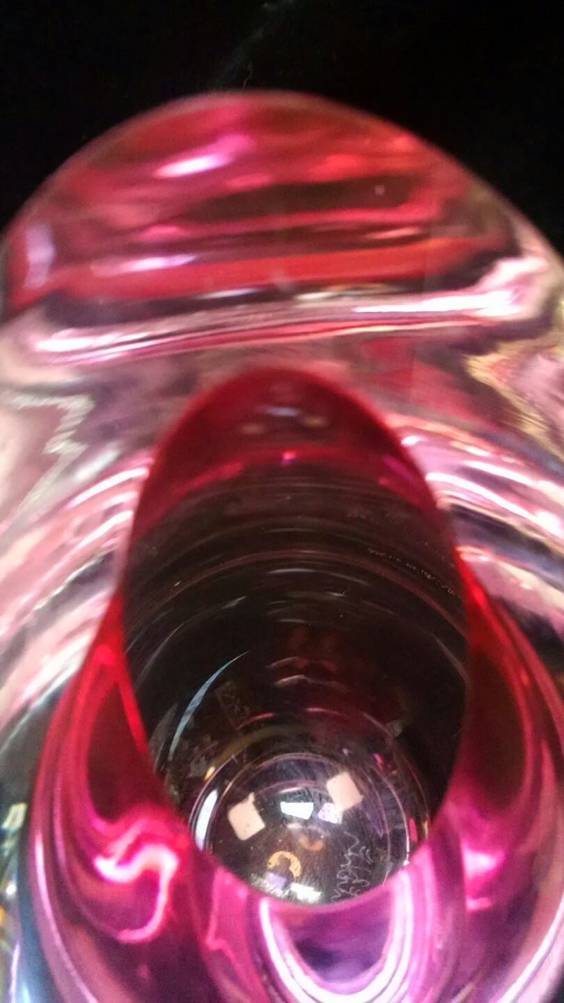 Robert Deeble Vermont Studio Art Glass Pink Crystal Signed Abstract ...