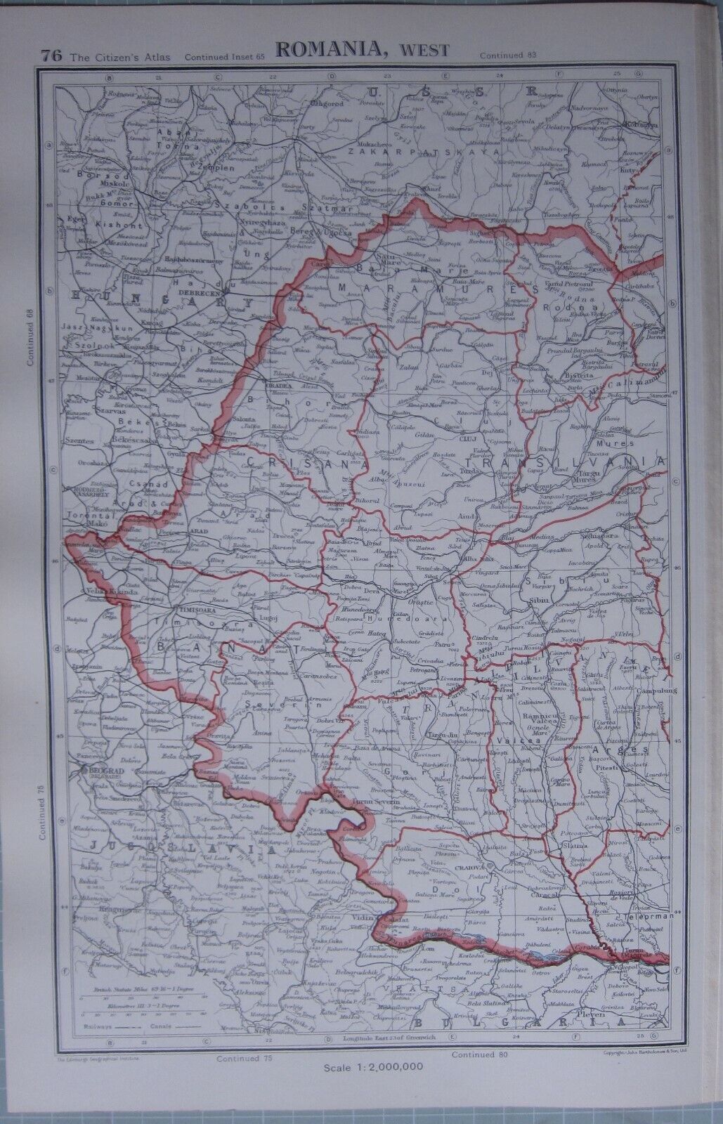 1952 MAP ~ ROMANIA MARAMURES CRISANA BANAT TRANSILVANIA | eBay UK