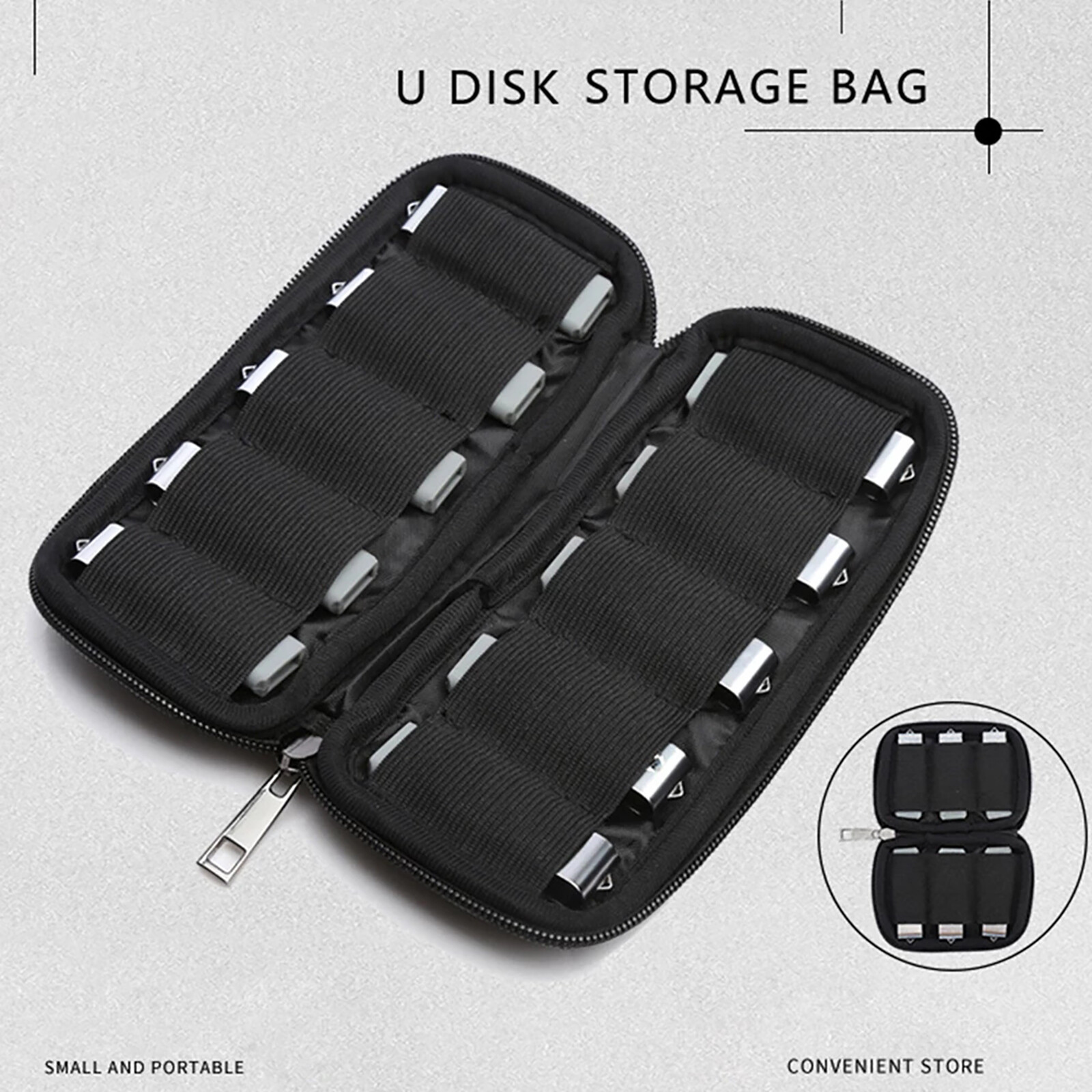 USB Flash Drive Holder Storage Bag Memory Stick U Disk Organizer ...