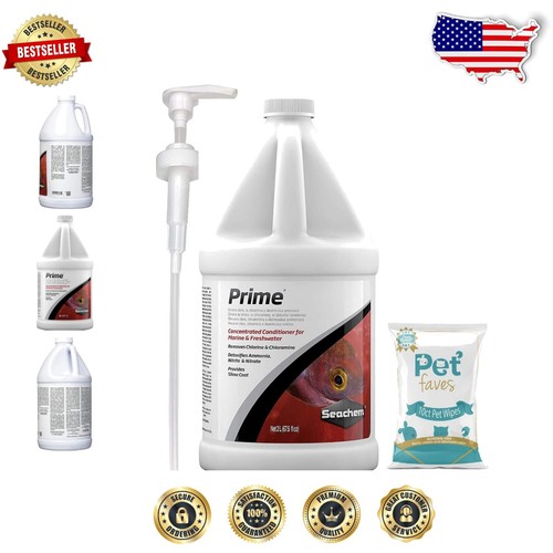 Seachem Prime 2L with Pump - Essential Fresh & Saltwater Fish Water ...