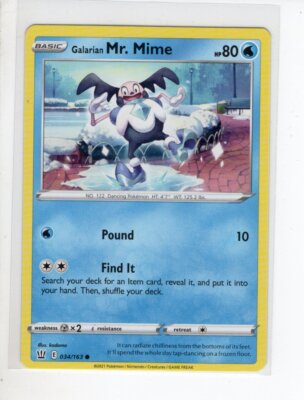 MR. MIME BATTLE STYLES COLLECTION POKEMON CARDS 034/163 EX/NM | eBay
