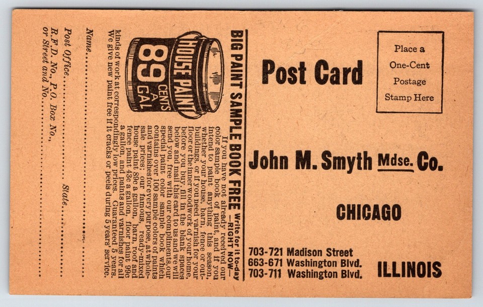 Chicago Illinois~John M Smyth Co~Wall Paper Samples~House Paint~c1910 ...